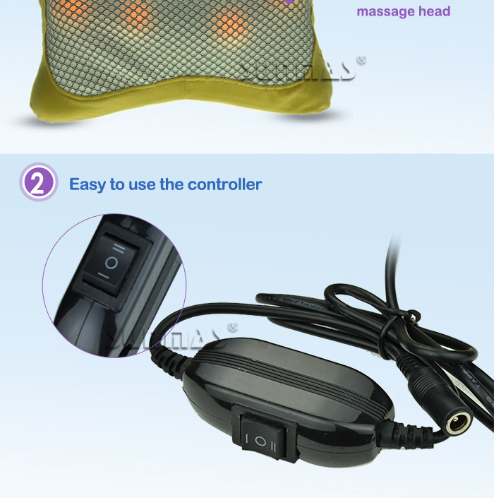 2013 Hot Sale Car Neck Rest Shoulder Massager Car Kneading Neck Massage Pillowchina Sunmas