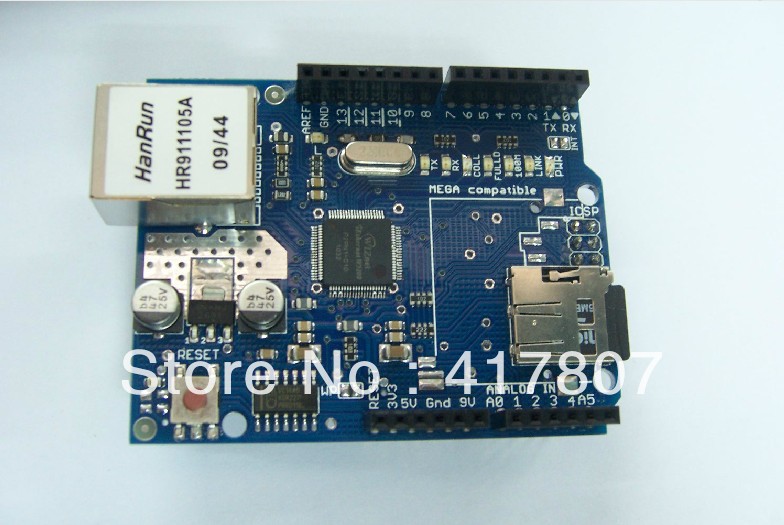 Купить Ethernet щит W5100 для Arduino 328 Uno Mega1280 2560 испытания