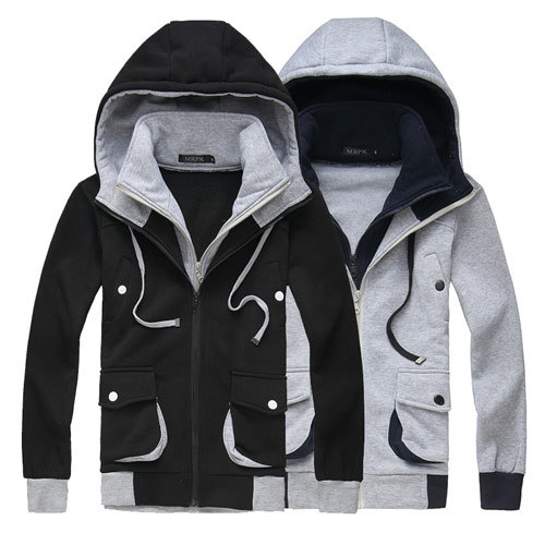 Купить Корейском пэчворка slim fit двойной молнии повседневные мужские ...