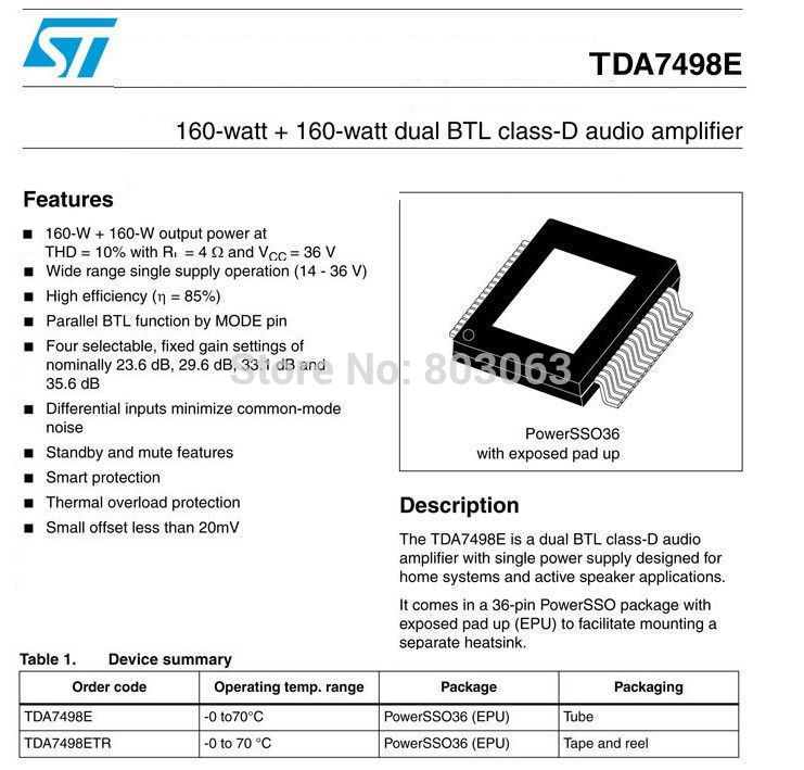 Купить готовые tda7498e цифровой КСР с usb аудио декодирование и двойной вход в интернет ...