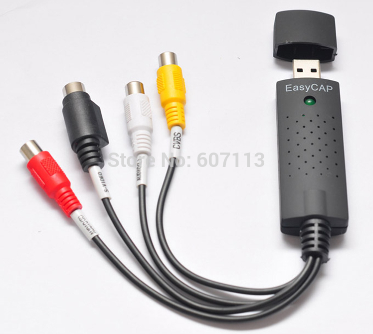 Купить 50шт usb 2.0 easycap dc60 захвата видео адаптер для vhs tv dvd usb конвертер аудио ...