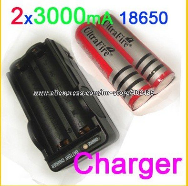 Купить 2 x 18650 3000mah литий-ионный аккумулятор + зарядное устройство ...