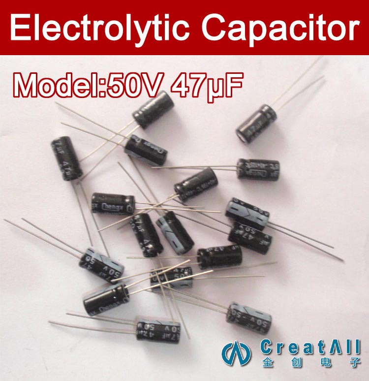 Купить 100шт 47uf электролитический конденсатор 50v, 50v 47 microfarad ...