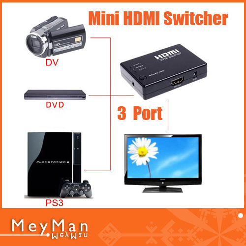 Купить 3 до 1 mini 3 порт 1080p hdmi переключатель переключатель с ИК ...