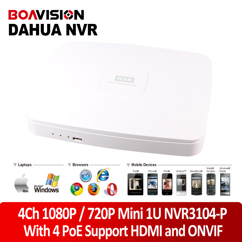 Купить h.264 duahua 4 канал nvr умный мини-1u 4 poe Сетевой видеомагнитофон nvr3104 hdmi-p ...